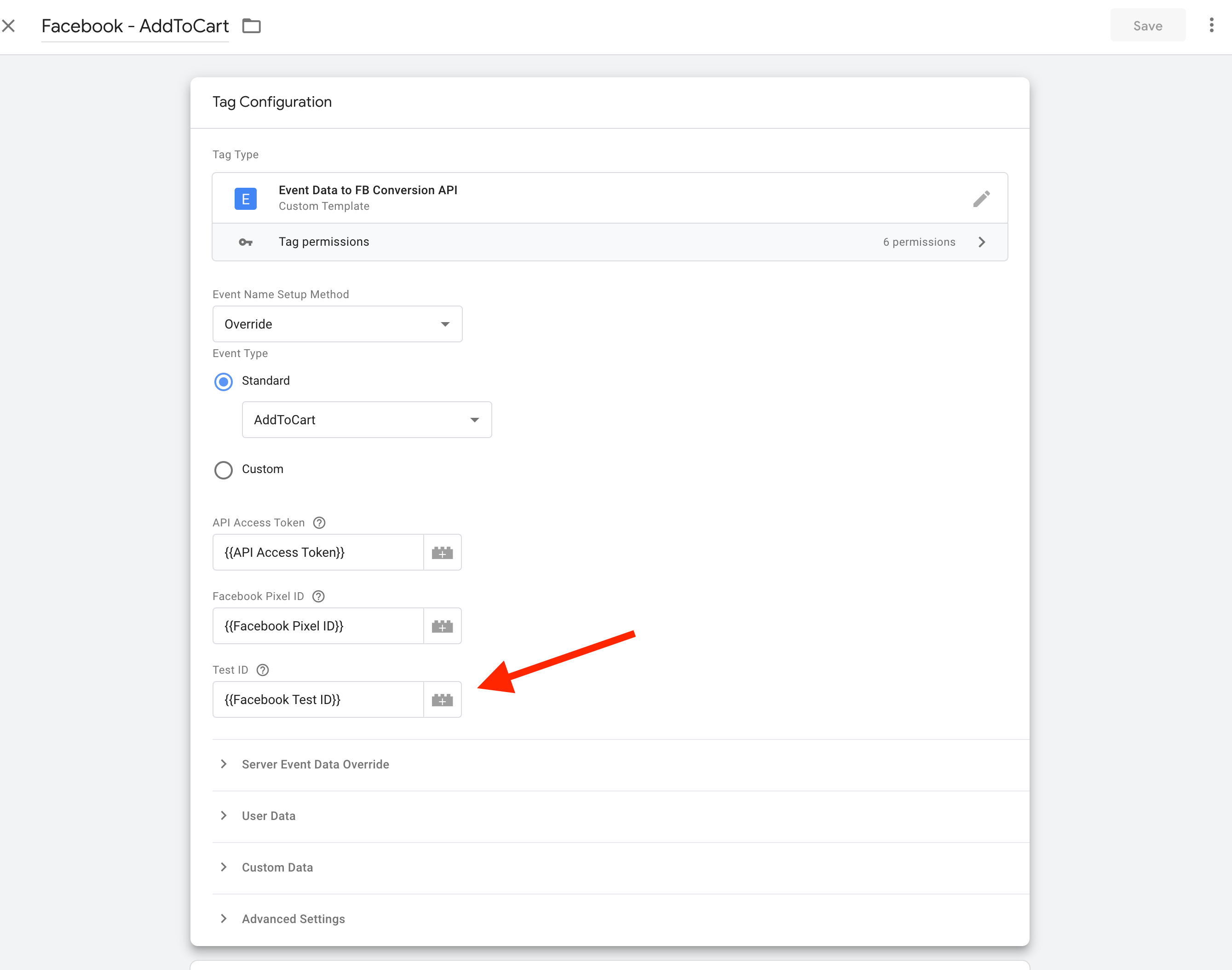Facebook Test ID in your Google Tag Manager Server container - Stape