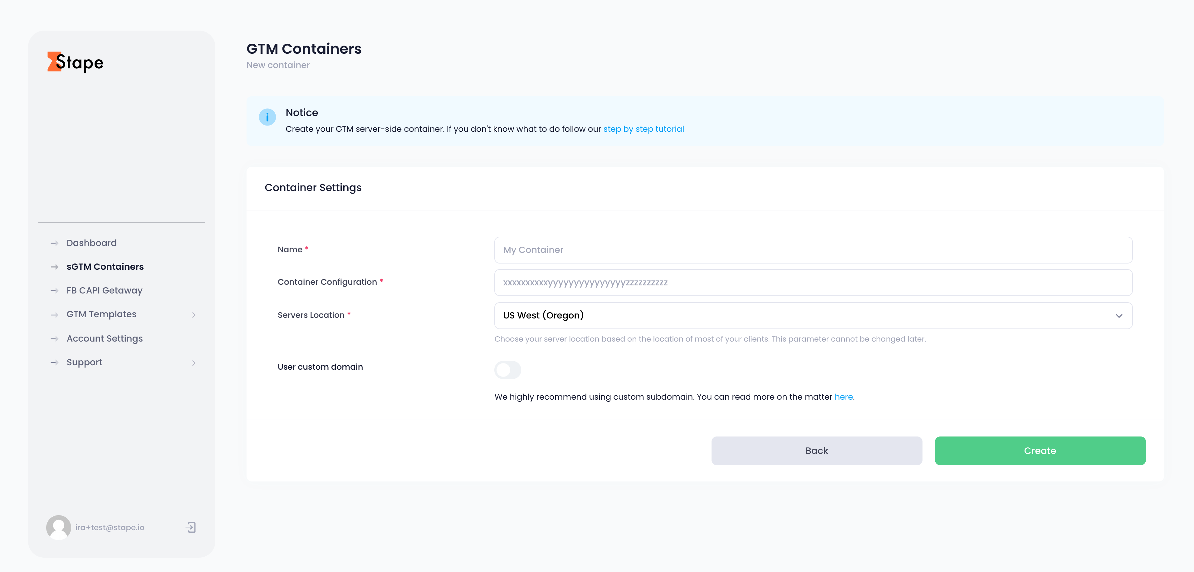 How to set up Google Tag Manager Server Container - Stape