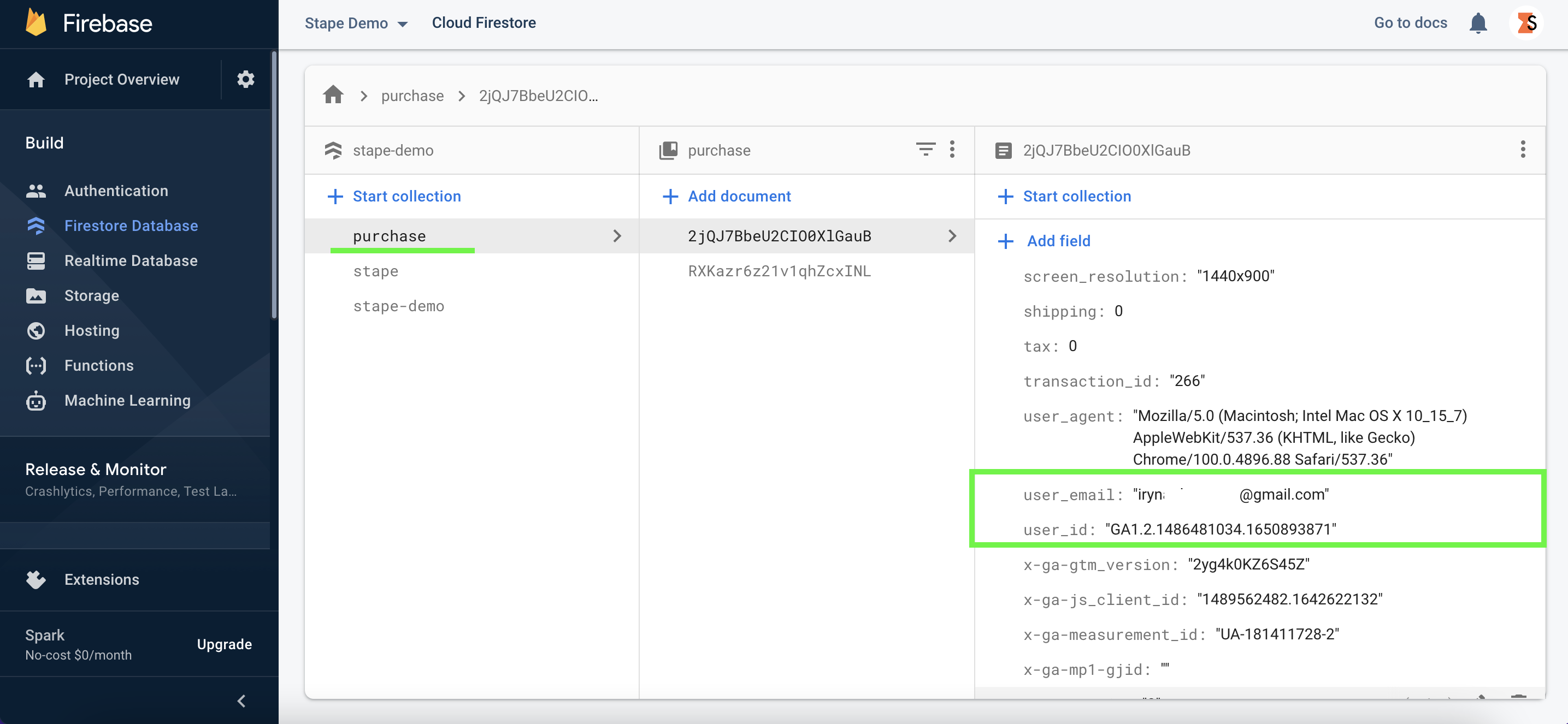 Firestore desde el servidor Google Tag Manager - Stape
