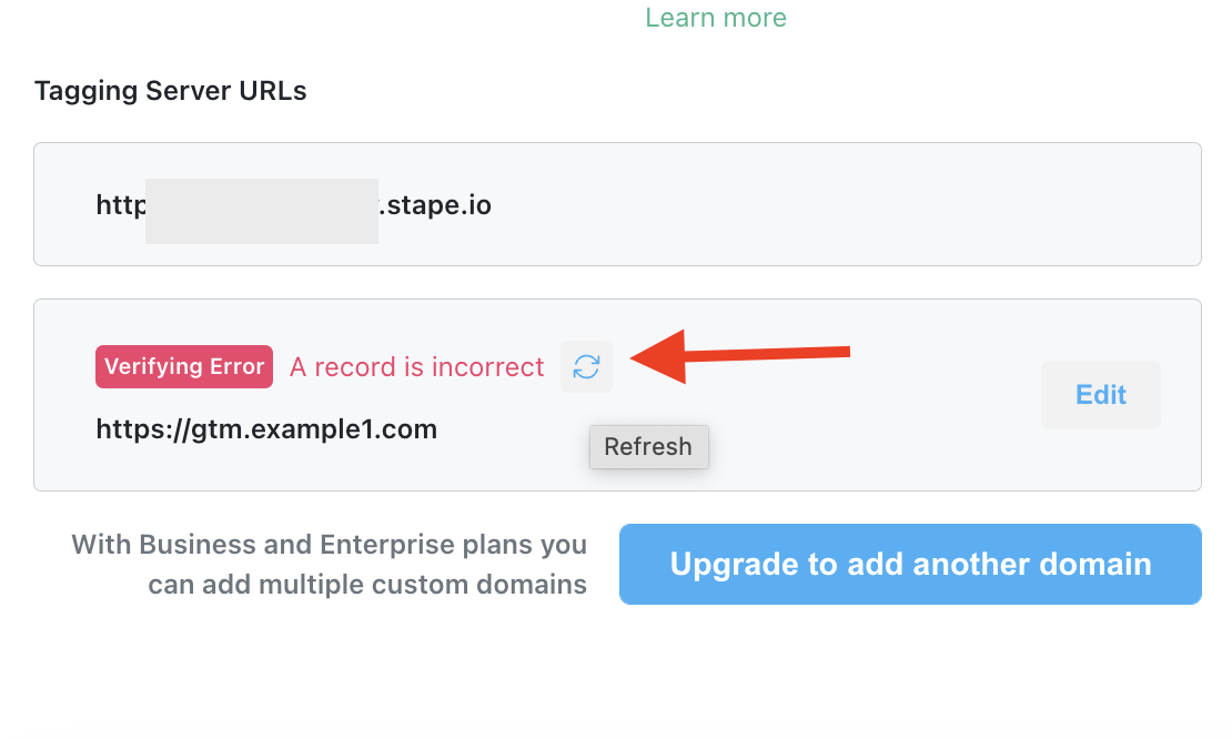 Custom domain in the Google Tag Manager Server container - Stape