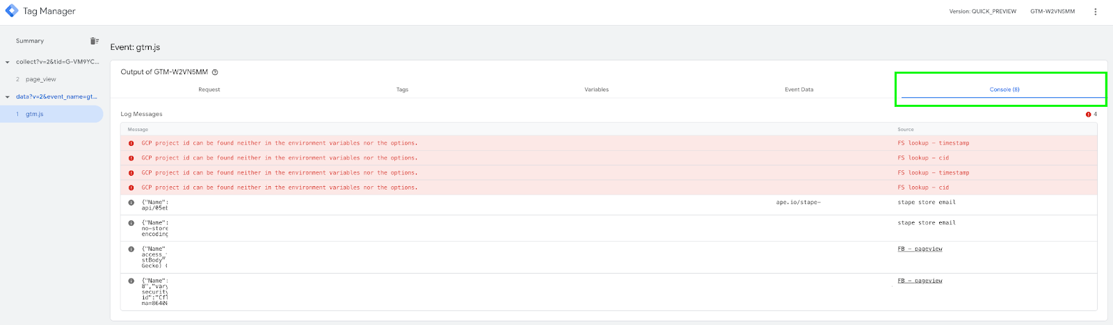 Debugging and monitoring server-side tracking configuration - Stape