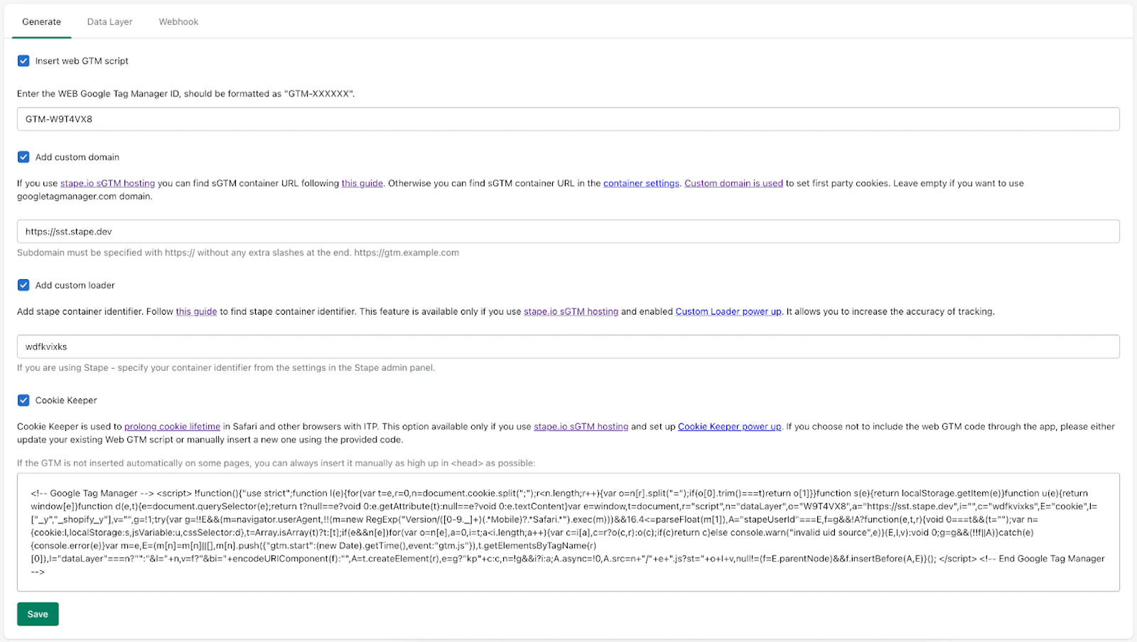 How to use the stape app for setting up Shopify server-side tagging