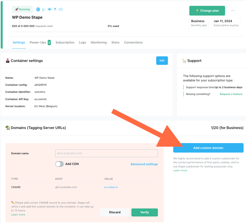 Set up GTM server-side container: step-by-step guide - Stape