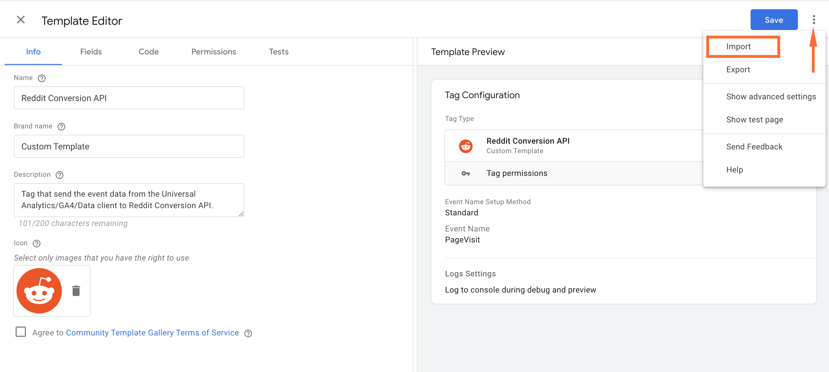 Reddit Conversion API Tag for server Google Tag Manager - Stape
