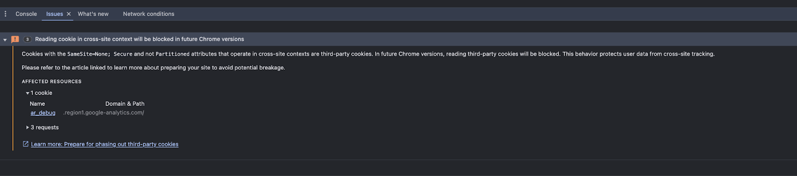 3rd-party cookie will be blocked in Chrome versions as part of Privacy Sandbox