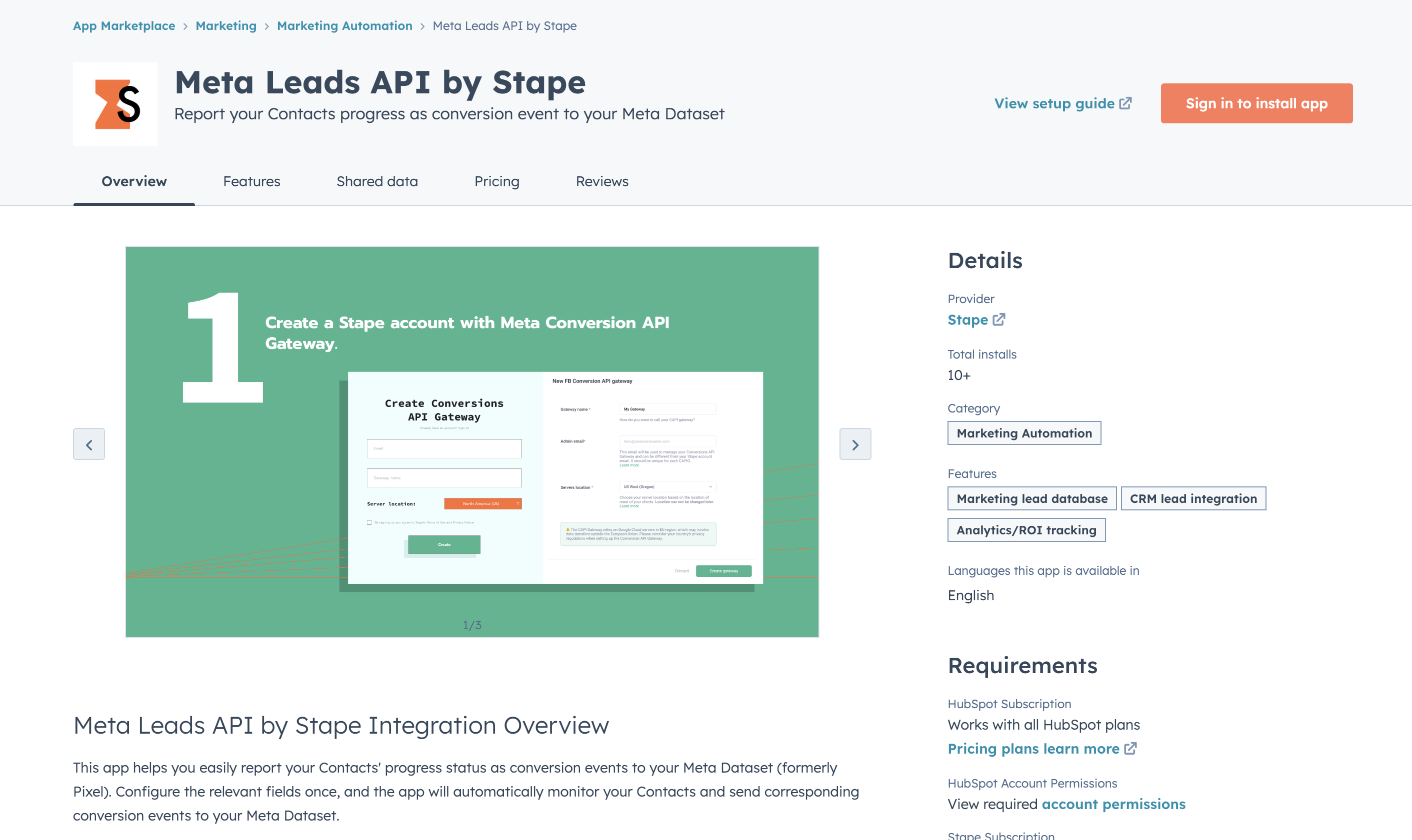 HubSpot | Meta Leads API - Stape solution