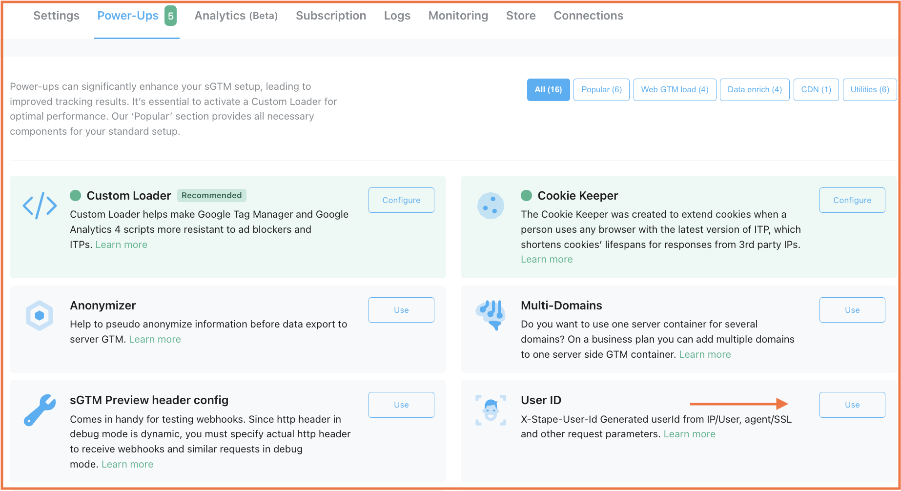 Check our User ID power-up - Stape