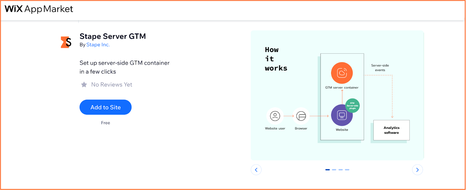 Wix app - solution from Stape