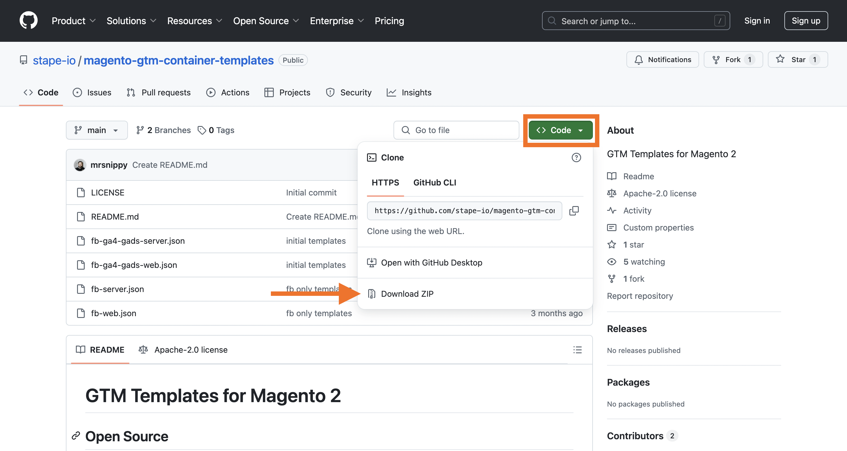 How to set up pre-built GTM container templates for Magento by Stape